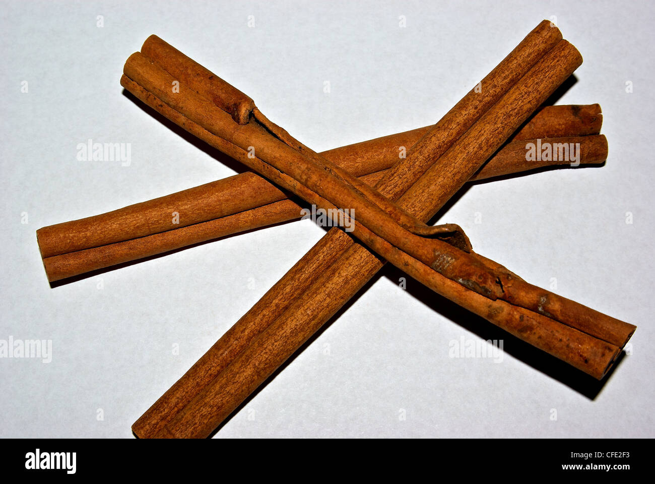 Dried curled cinnamon bark aromatic spice seasoning Cinnamomum verum ...