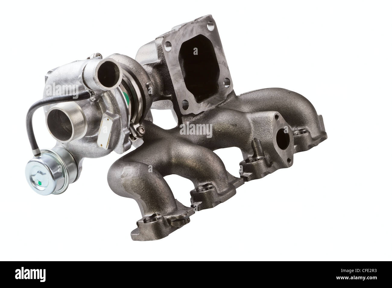 The turbine of the diesel engine isolated on a white background Stock ...