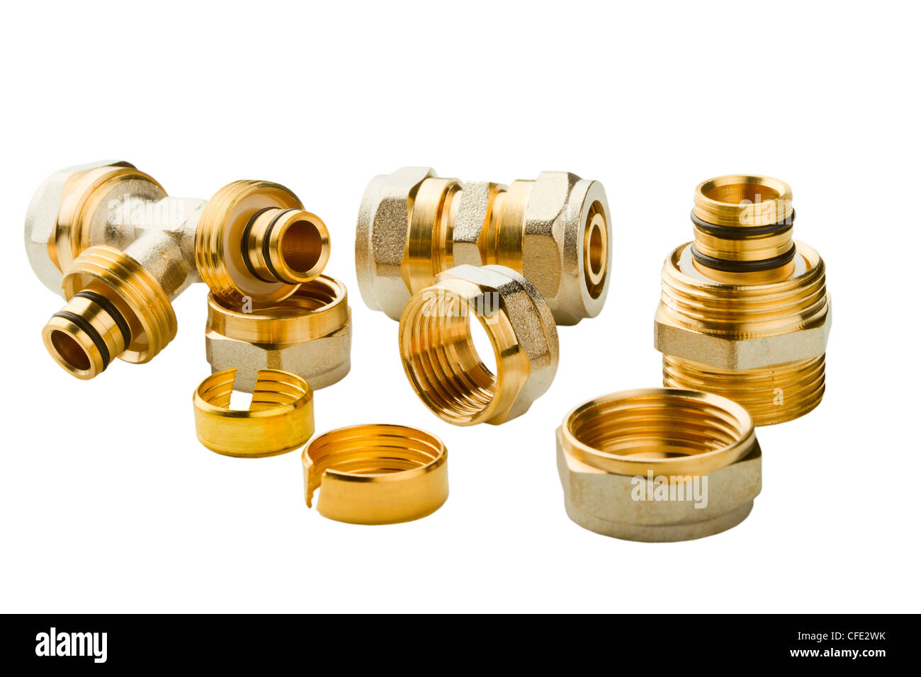 pipe fittings isolated on a white background Stock Photo - Alamy