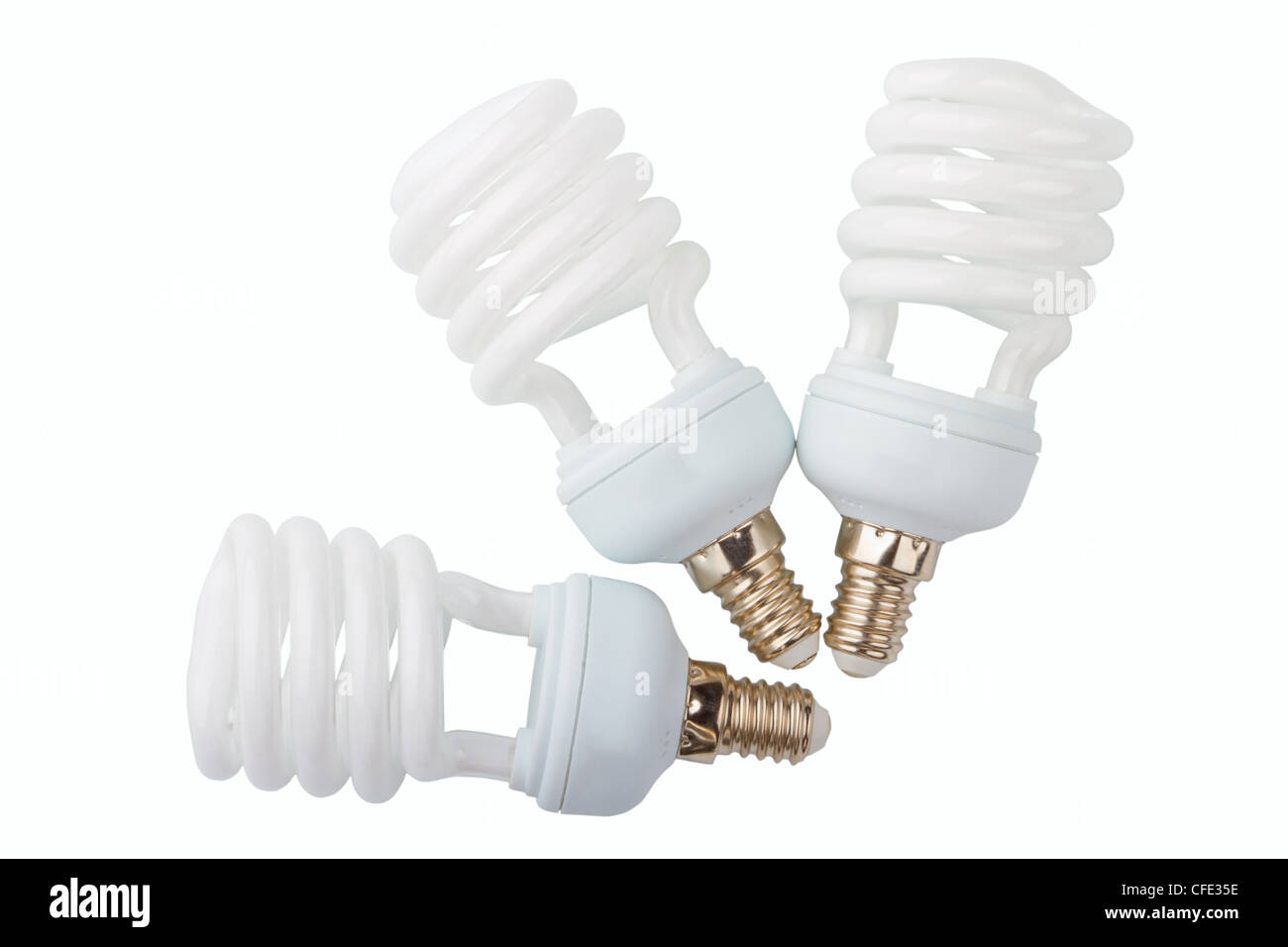 Power saving up lamps isolated on a white background Stock Photo - Alamy