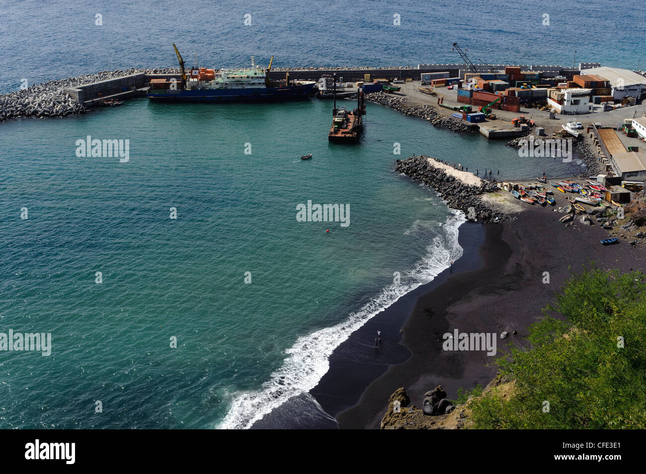 Port of Ponta de Vale de Cavaleiros, Fogo Island, Cape Verde Islands ...