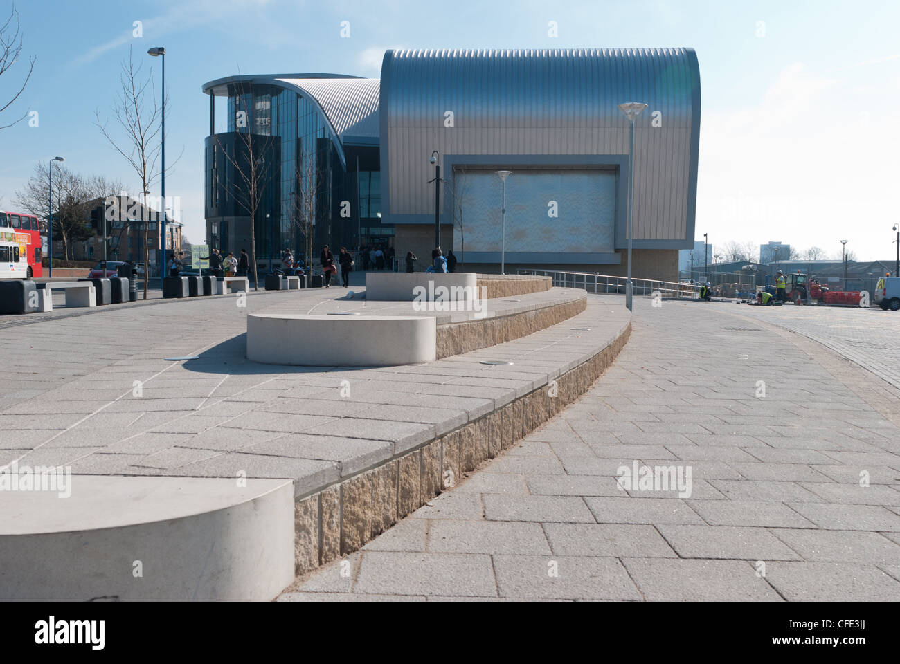 The plaza in front of new Sandwell College campus building in west ...
