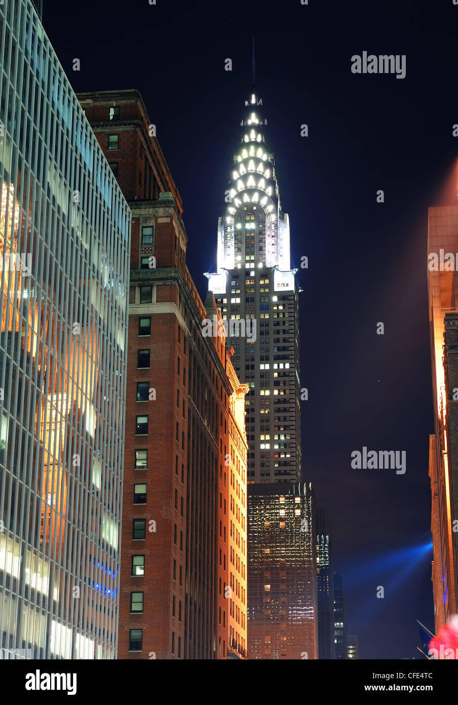 Chrysler Building at night Stock Photo - Alamy