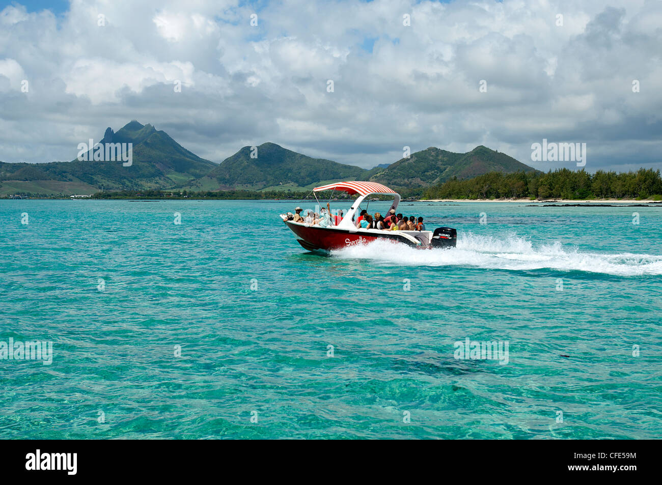 Touristic boat in Mauritius Island Stock Photo - Alamy