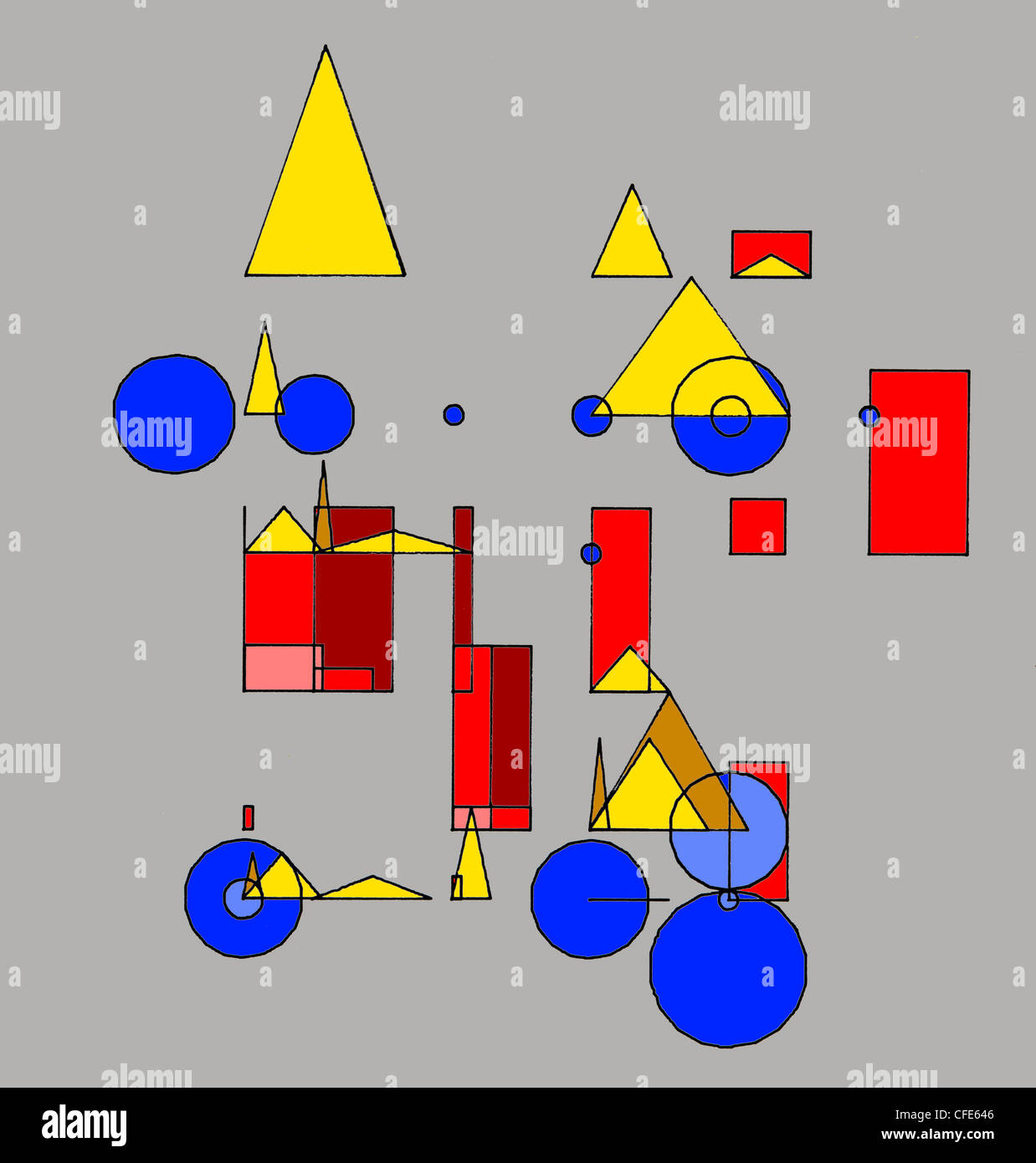 Homage to Kandinsky 01 machine drawing Stock Photo - Alamy