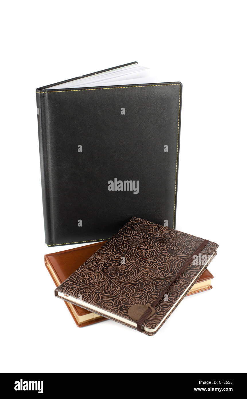 set of business book isolated over white background Stock Photo - Alamy