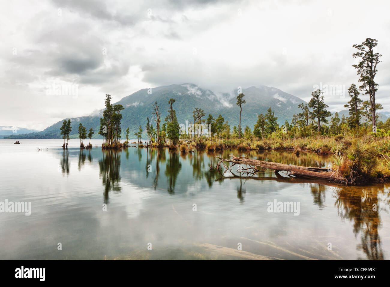 Lake Brunner and mountains. New Zealand Stock Photo - Alamy