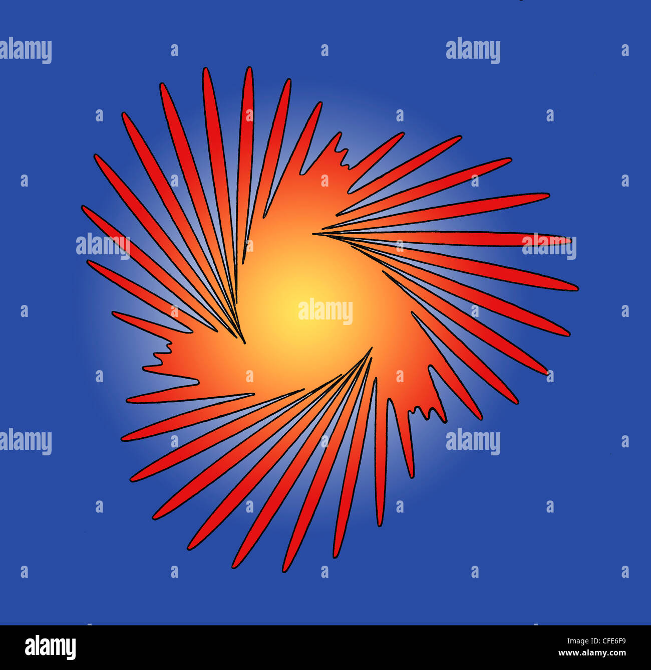 Simple machine drawing with three sets of diminishing loops. Added ...