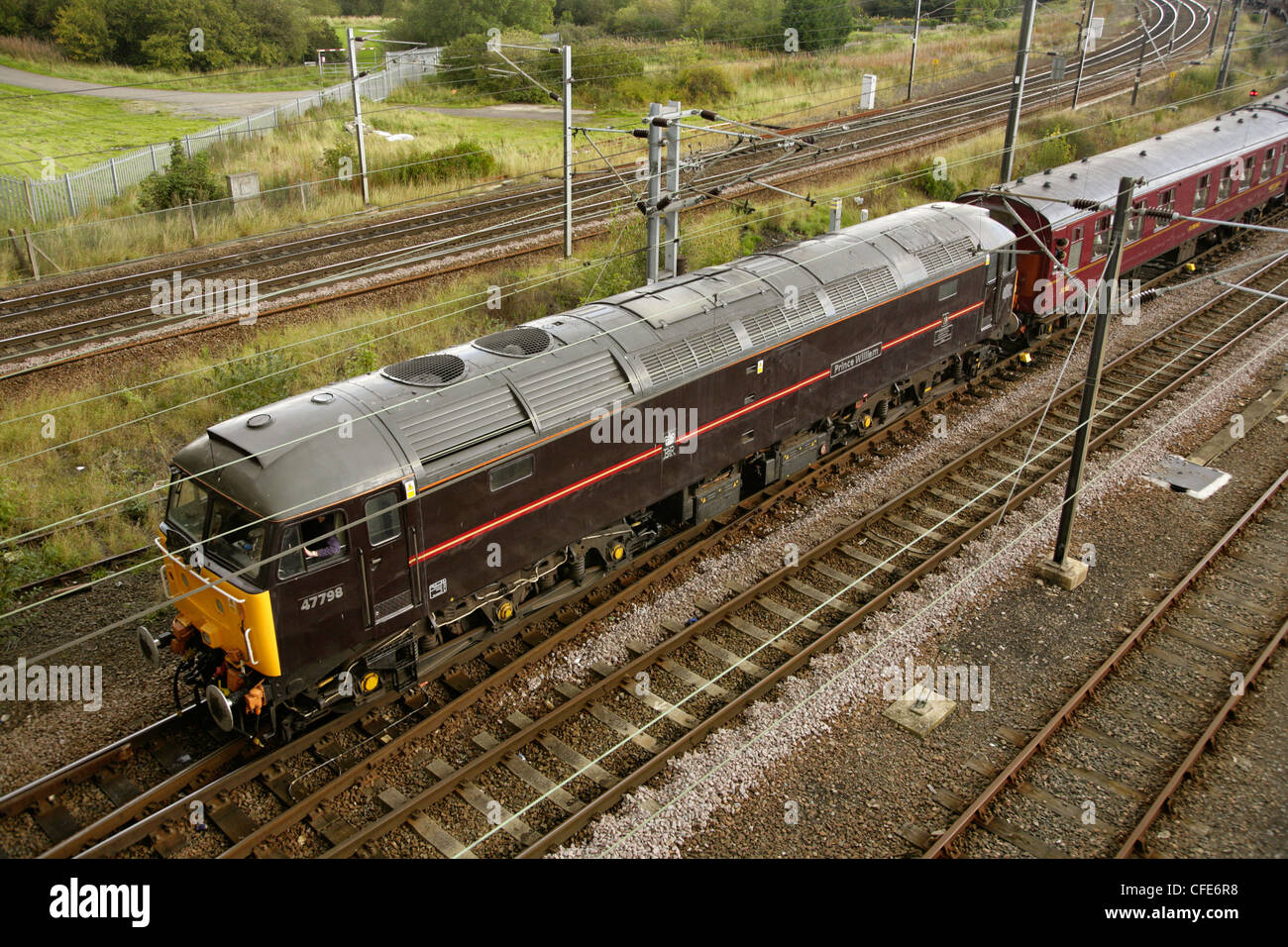 Class 47 diesel locomotive 47798 "Prince William" with charter train at ...