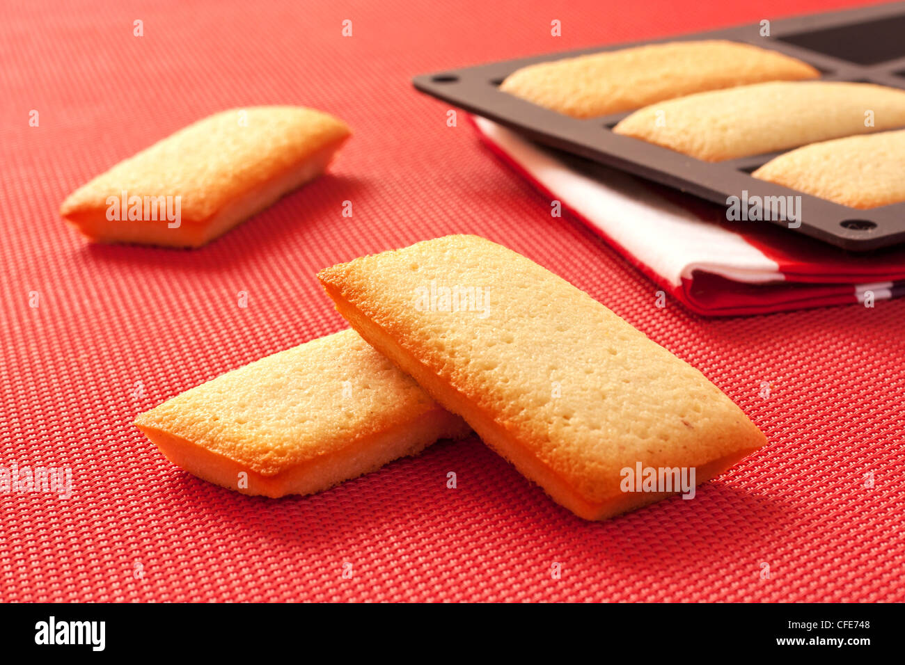French biscuits called Financiers, with almond powder, smooth inside ...
