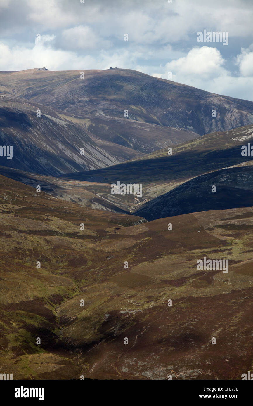 Area of Braemar, Scotland. Scenic elevated view of the Grampians from ...