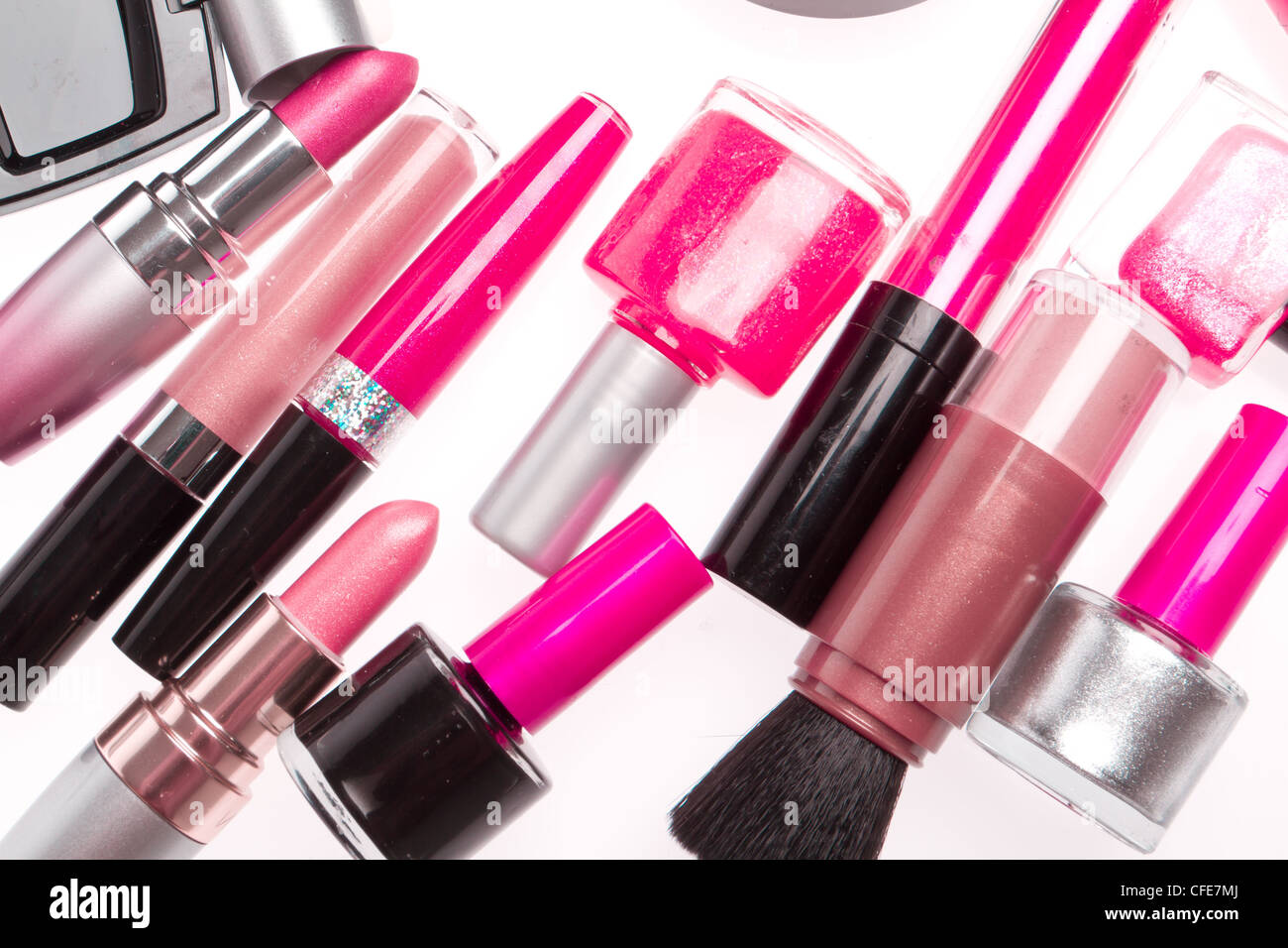 makeup set isolated on white background Stock Photo - Alamy