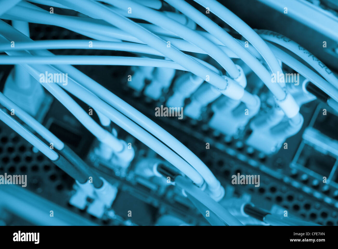 optic fiber cables connected to data center Stock Photo - Alamy