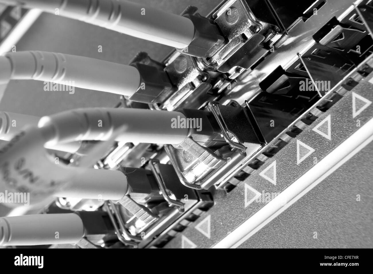 optic fiber cables connected to data center Stock Photo - Alamy