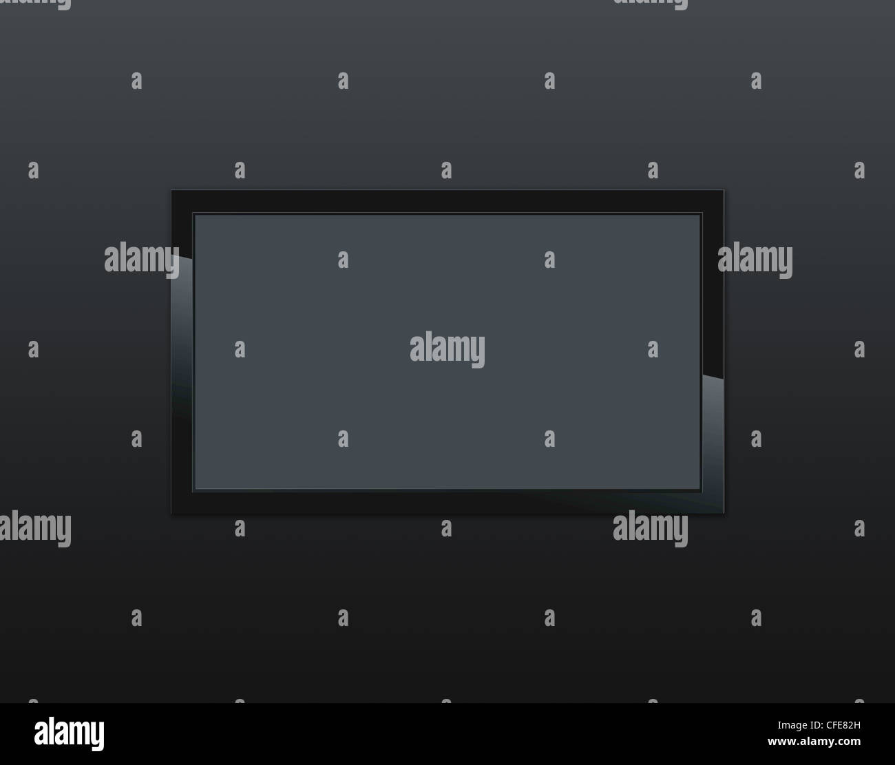 Black LCD tv screen hanging on a wall Stock Photo - Alamy
