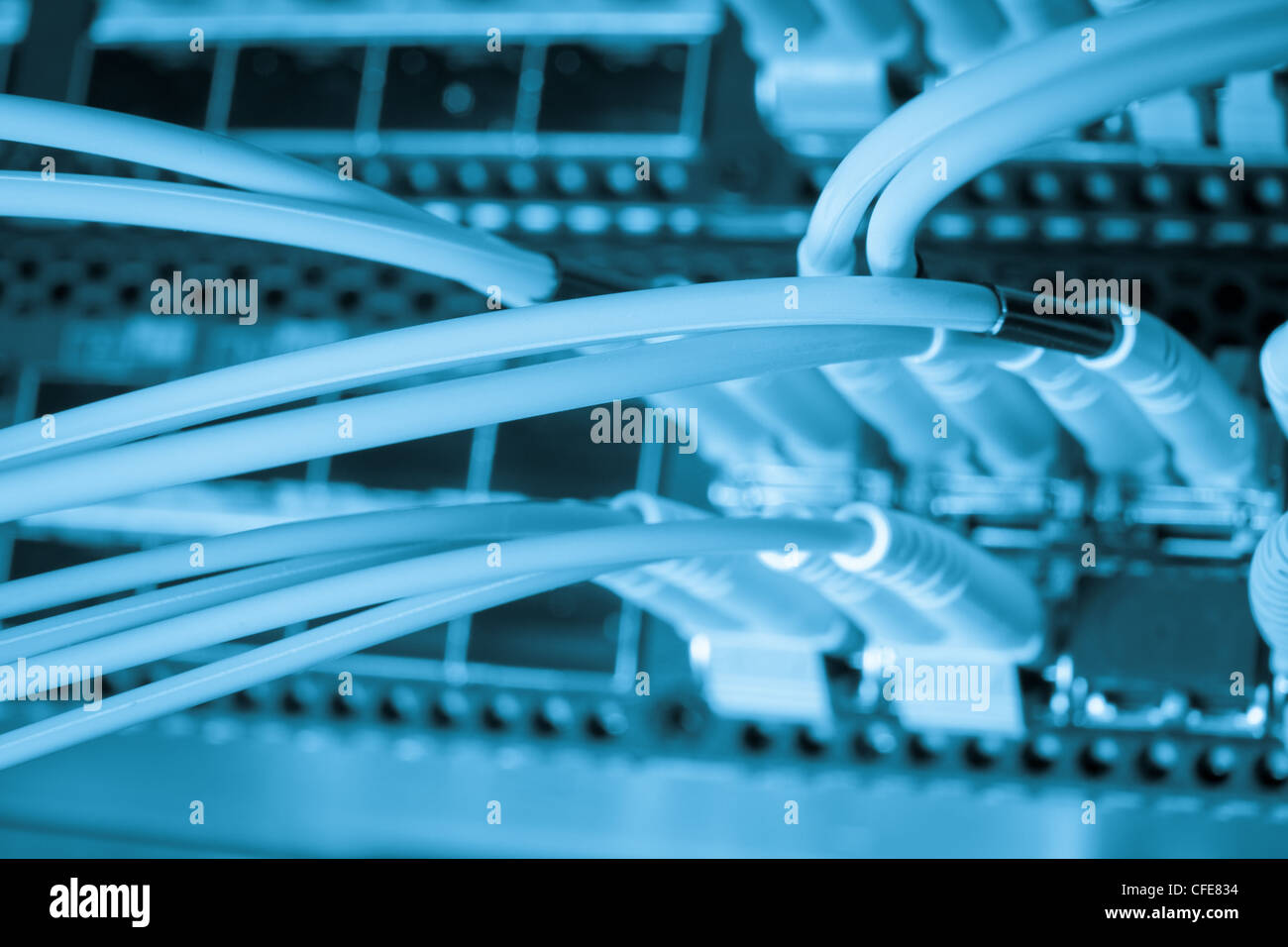 optic fiber cables connected to data center Stock Photo - Alamy