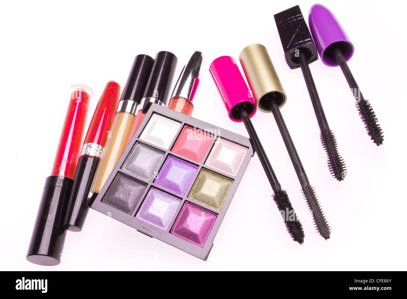 makeup set isolated on white background Stock Photo - Alamy