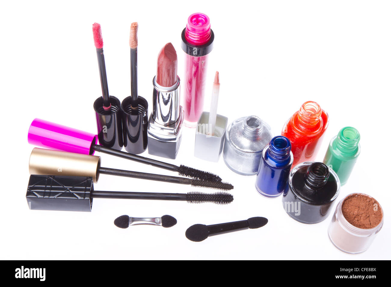 makeup set isolated on white background Stock Photo - Alamy