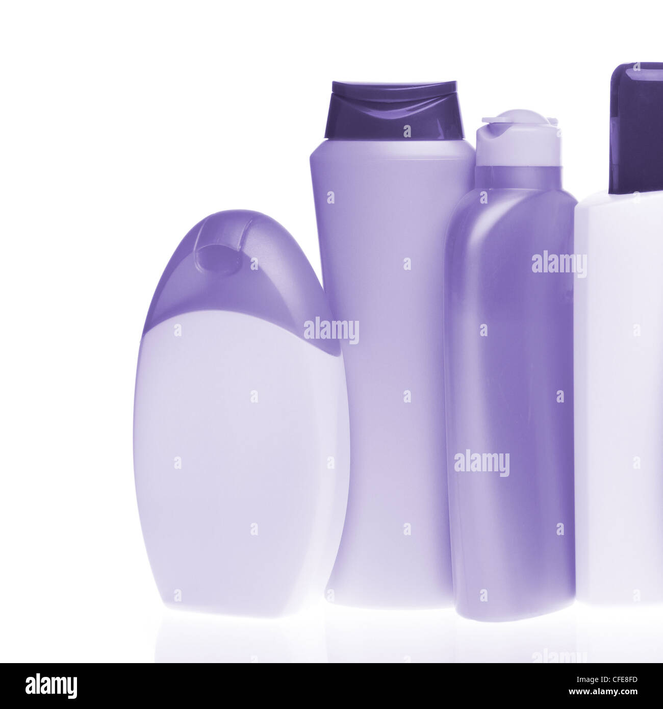 set of cosmetic bottles isolated on white background Stock Photo - Alamy