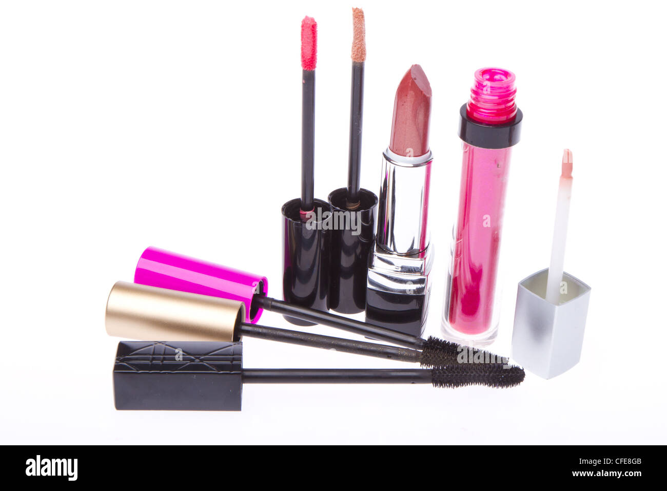 makeup set isolated on white background Stock Photo - Alamy
