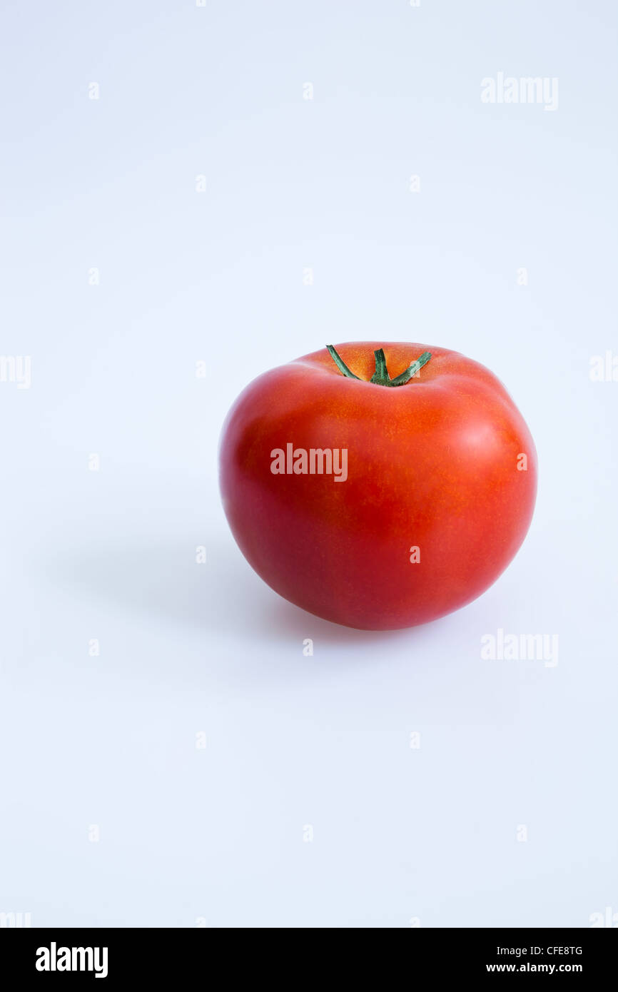 Single Red Tomato on a white Background Stock Photo - Alamy