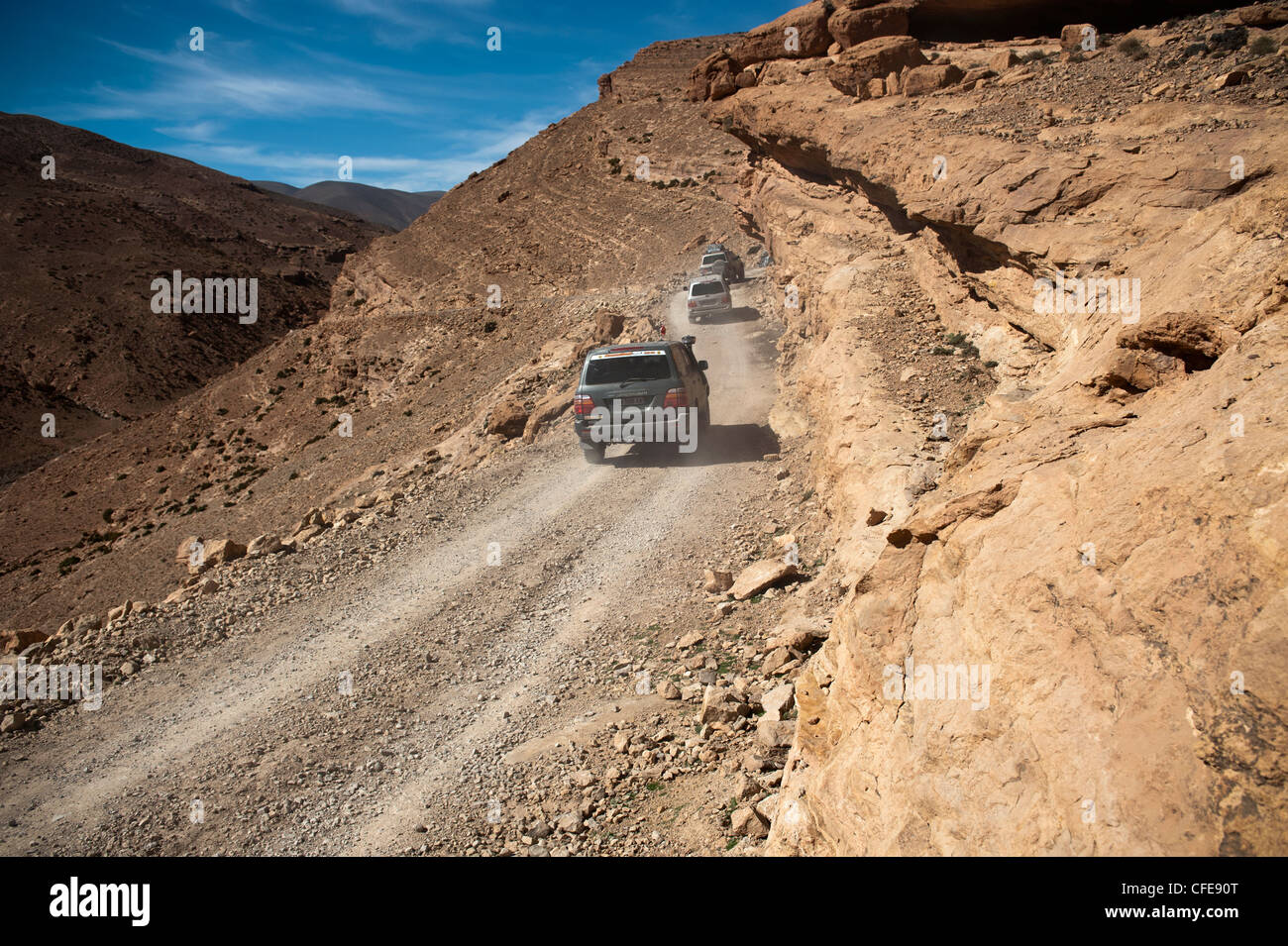 4x4 wheel drive car in the Todra valley, Atlas Mountains, Morocco Stock ...