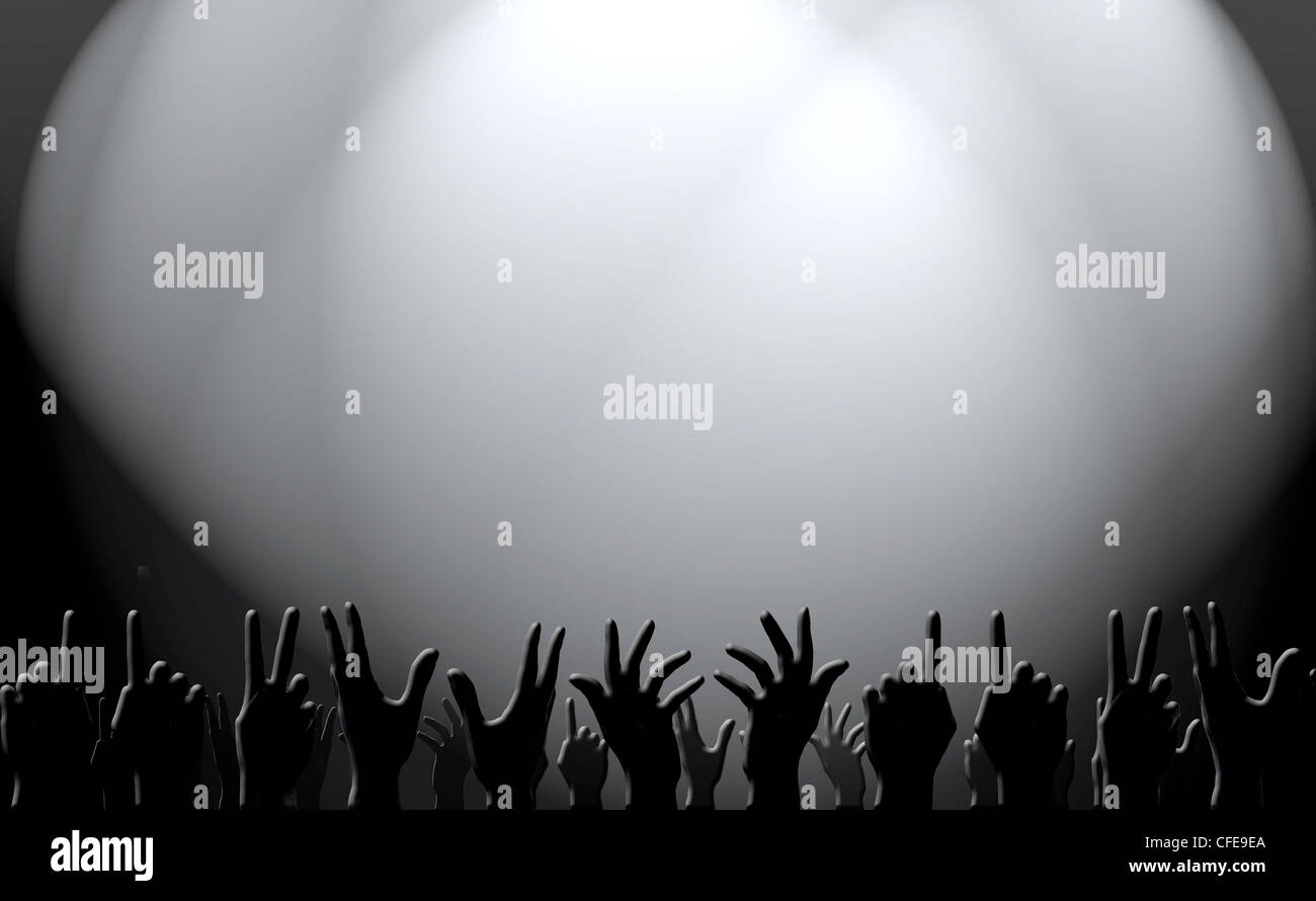 happy hands in a party black and white Stock Photo - Alamy