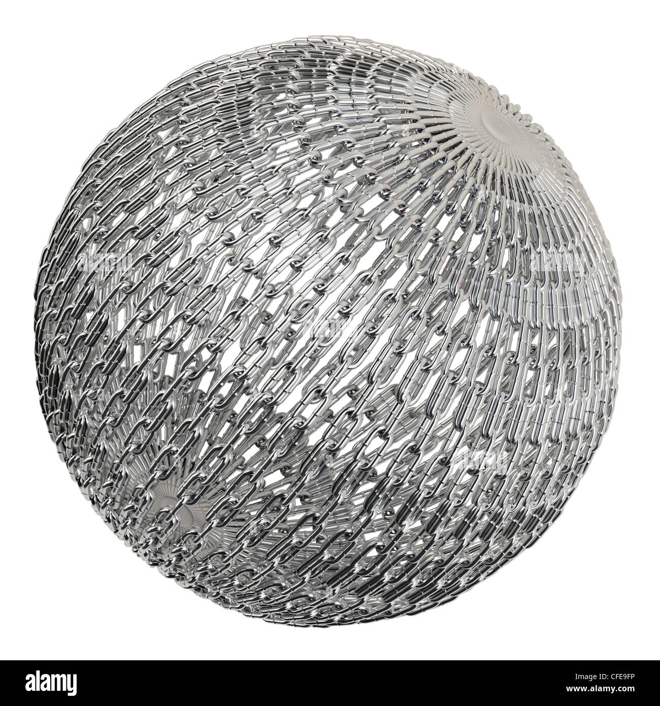 Globe or sphere made from chain links as global supply chain Stock ...