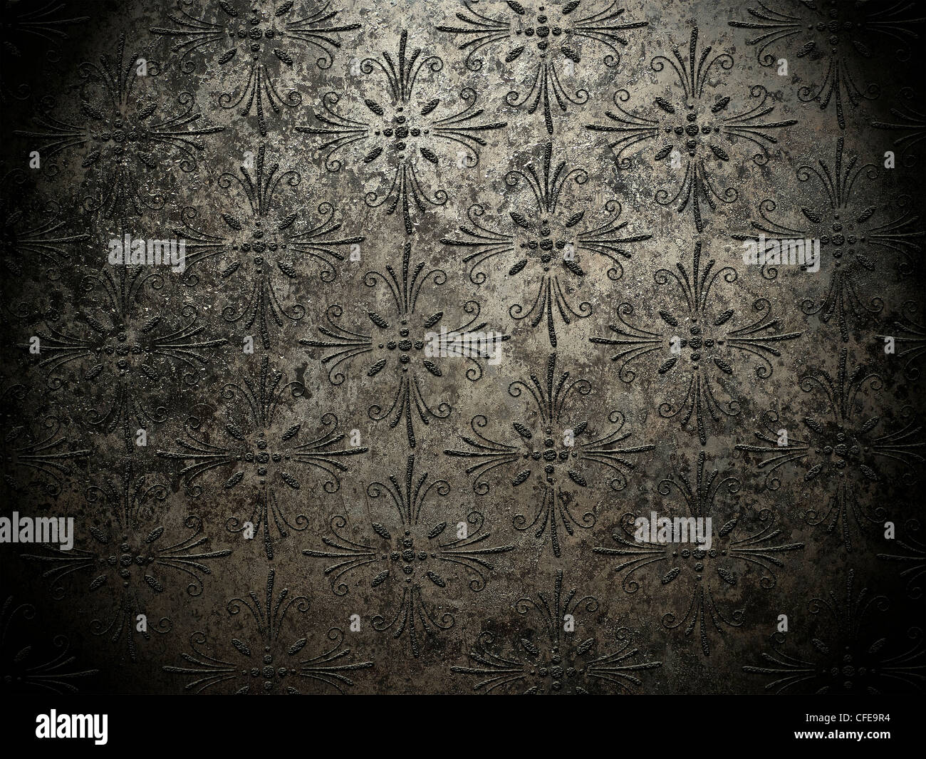 metal background with ornaments Stock Photo - Alamy