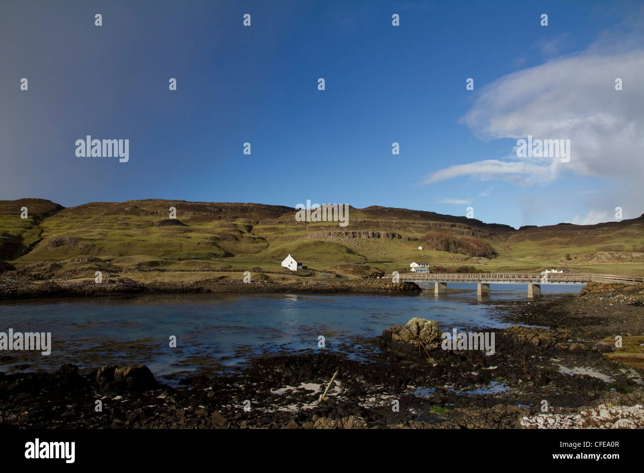 Looking from Sanday to the island of Canna, Small Isles, Scotland, with ...