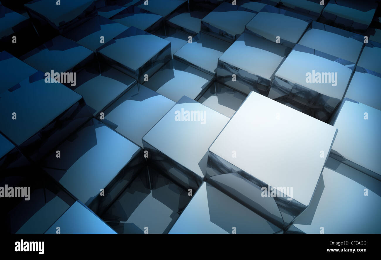Abstract 3d illustration metal cubes hi-res stock photography and ...