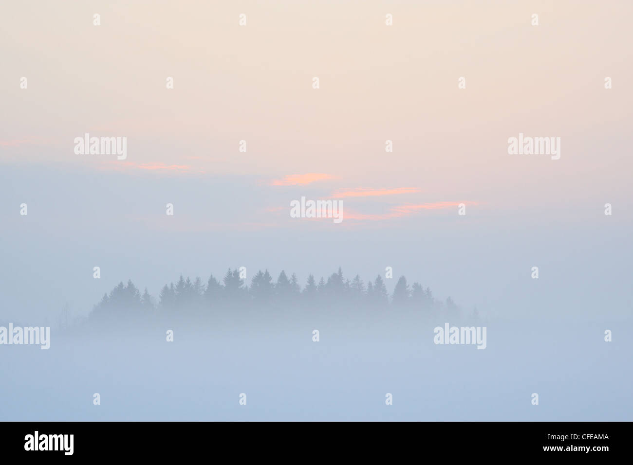 Landscape mist snow hi-res stock photography and images - Alamy