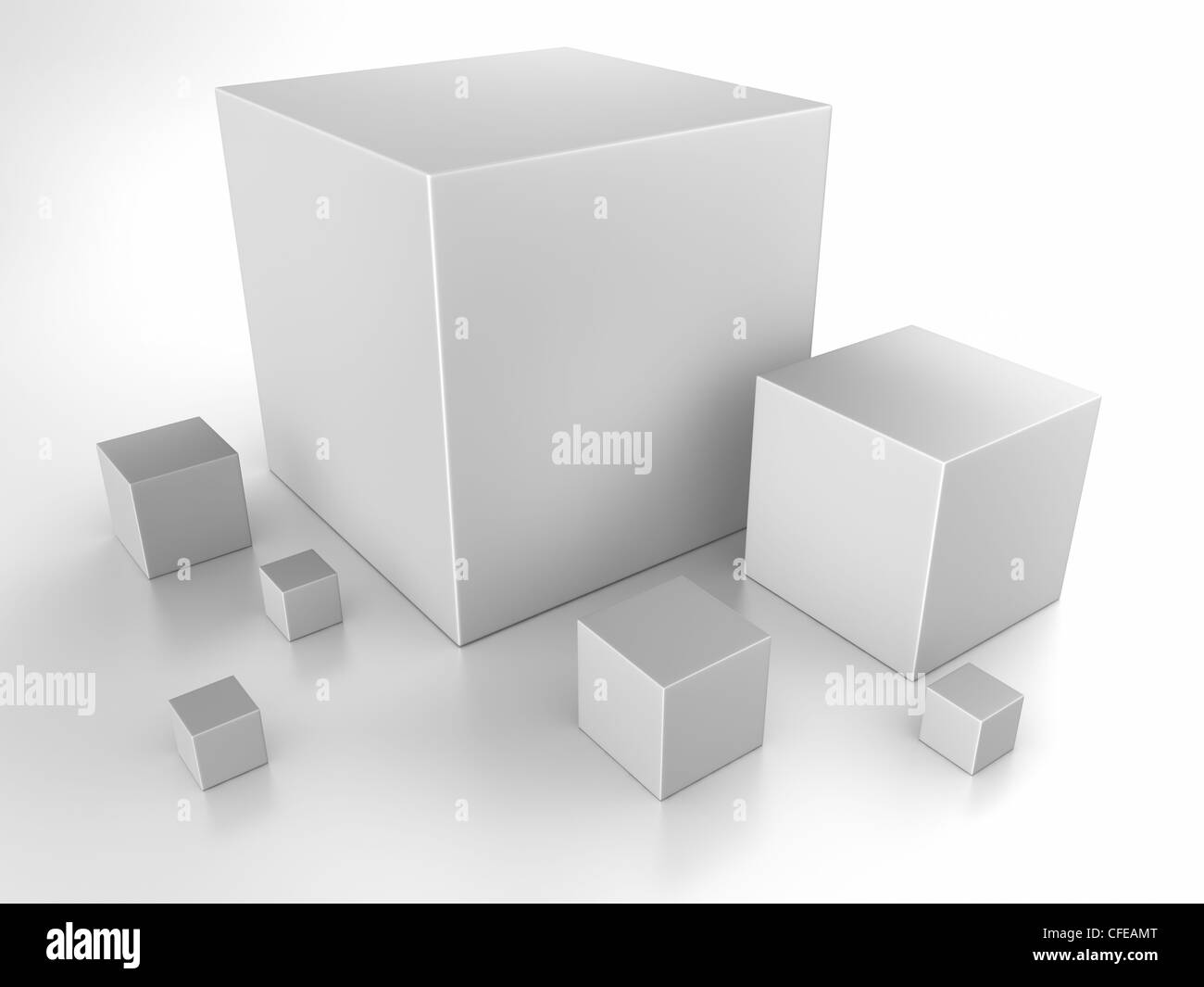Gray cubes on white background, 3d abstract render Stock Photo - Alamy