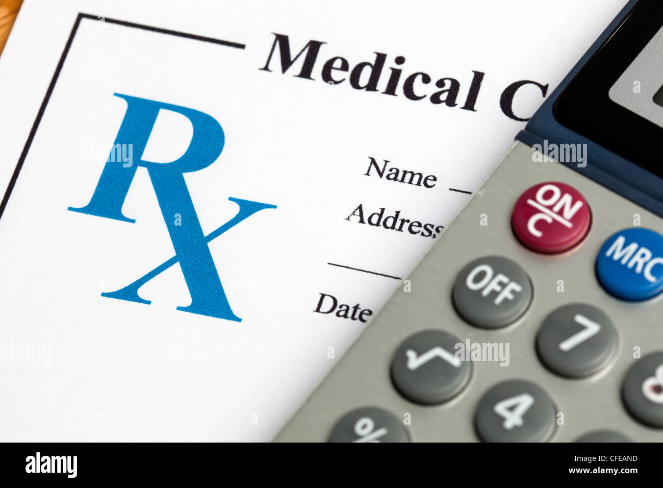 Calculator and Prescription, concept for Healthcare And Medicine Stock ...