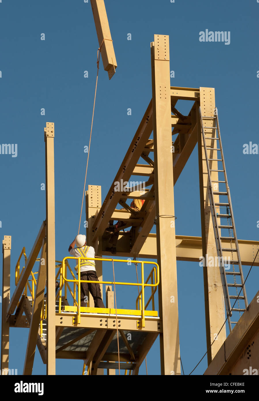 Steel Riggers assembling plant in Perth Australia Stock Photo - Alamy