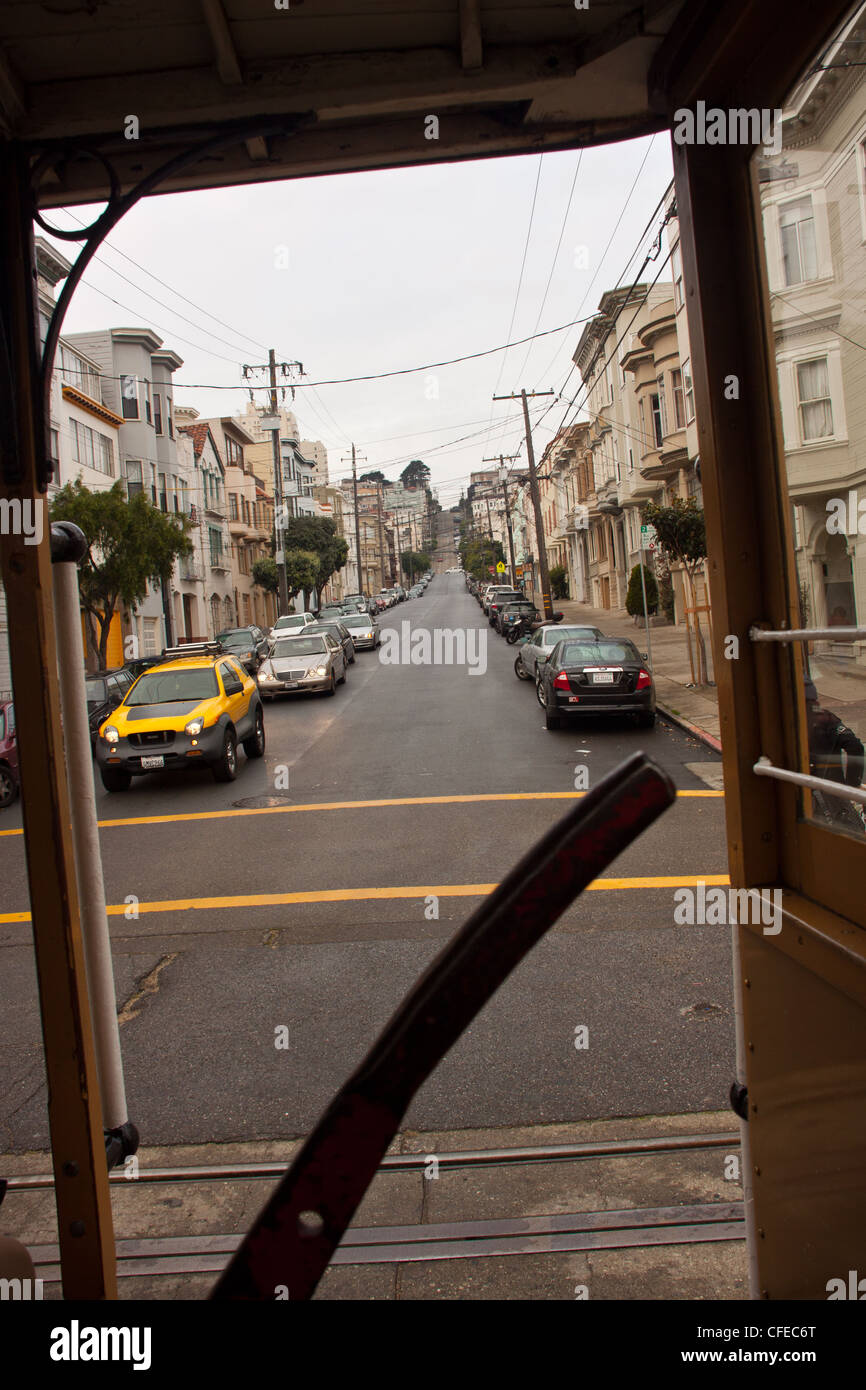 san francisco street scene from famous cable car Stock Photo - Alamy