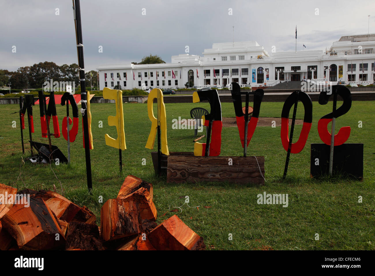 Aboriginal tent embassy in canberra hi-res stock photography and images ...