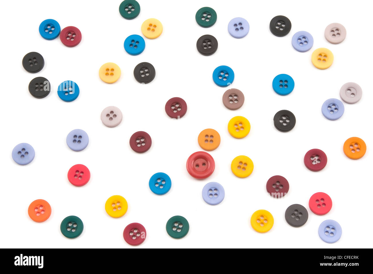 Assorted buttons on white Background Stock Photo - Alamy