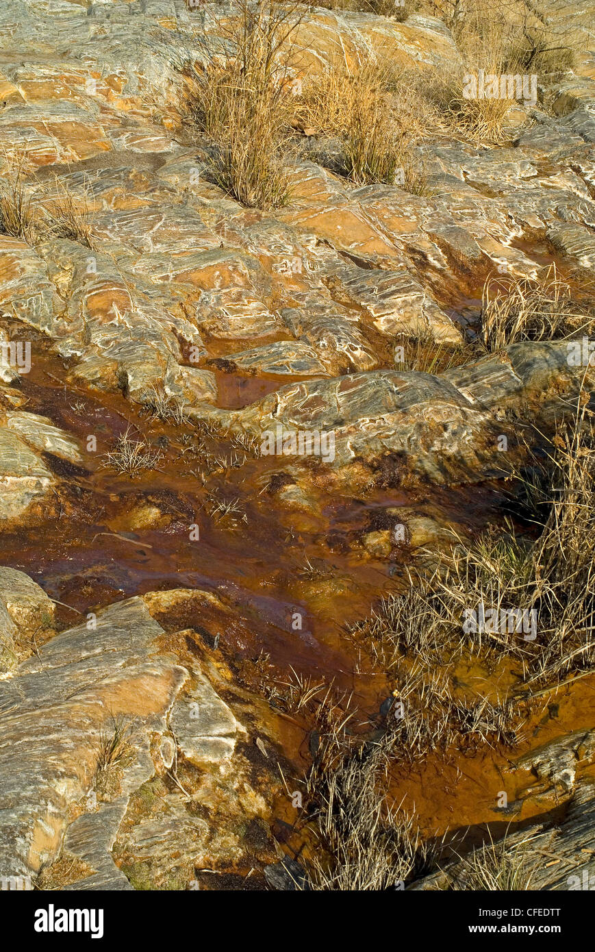 Natural ponds with chemical sediments from the stones Stock Photo - Alamy