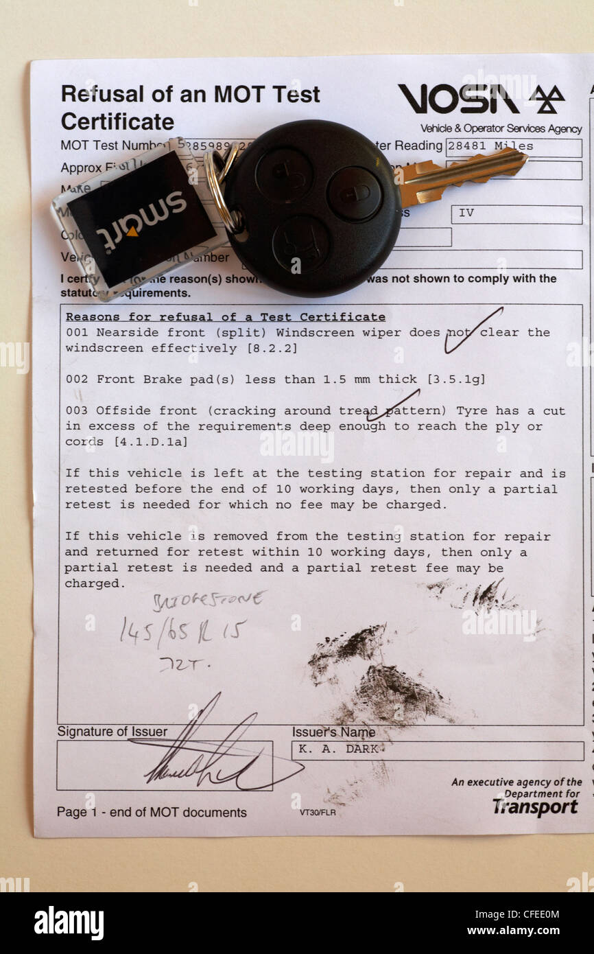 Mot certificate High Resolution Stock Photography and Images - Alamy