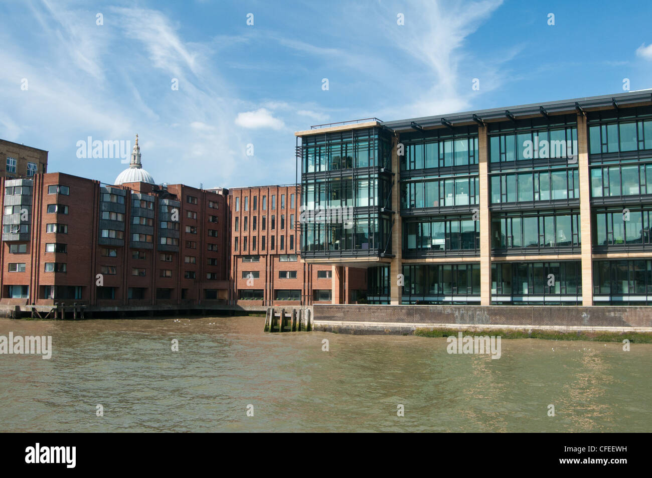 London River Thames riverfront buildings Stock Photo - Alamy