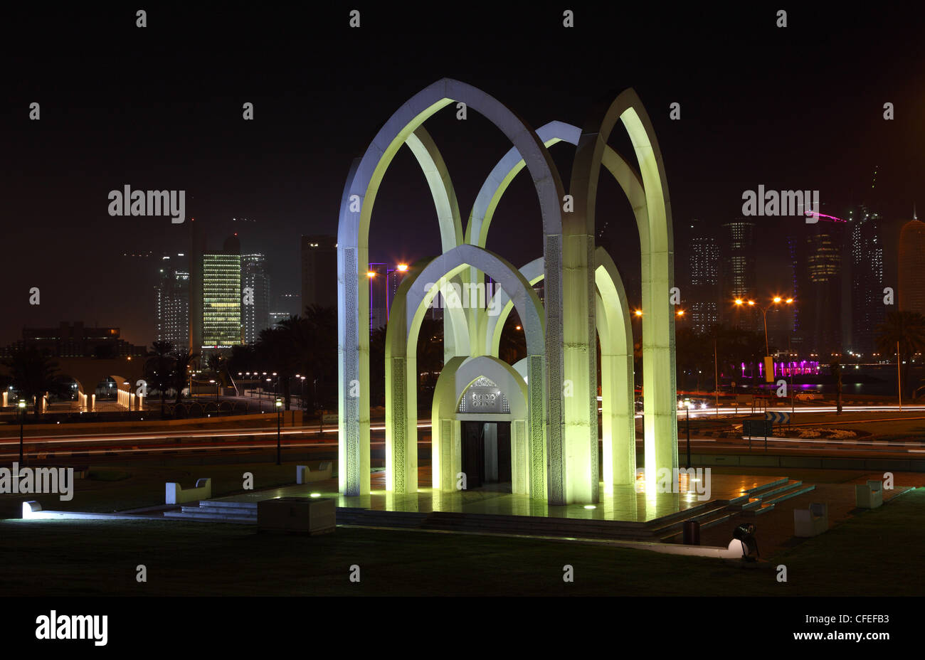 Islamic monument in the city of Doha, Qatar Stock Photo - Alamy