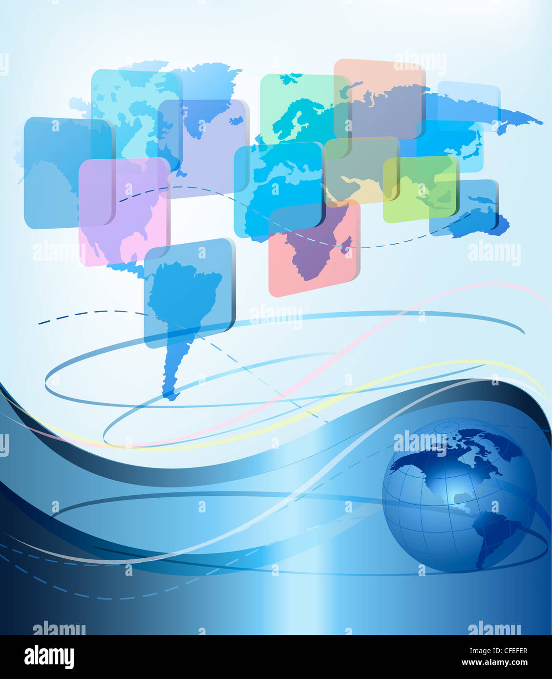 Abstract business background with world map Stock Photo - Alamy
