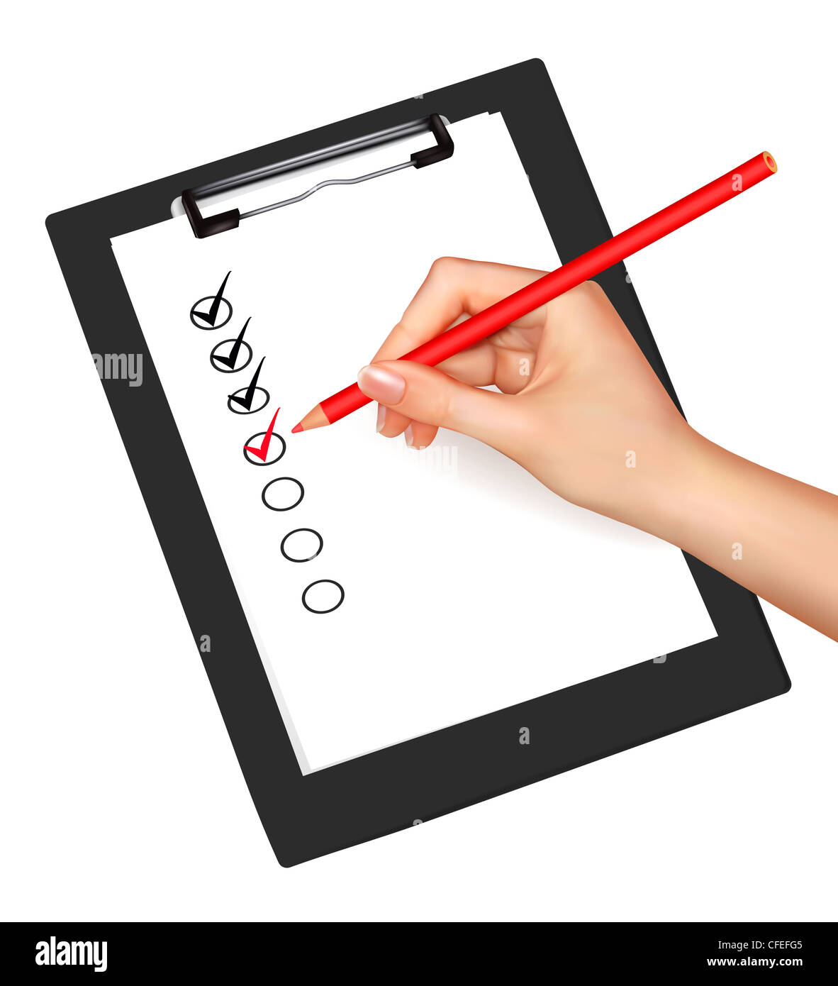 Clipboard with check-boxes Stock Photo - Alamy