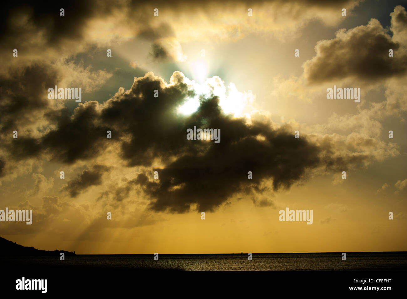 Dramatic Sunset in Grand Case, Saint Martin (French Saint-Martin; Dutch ...