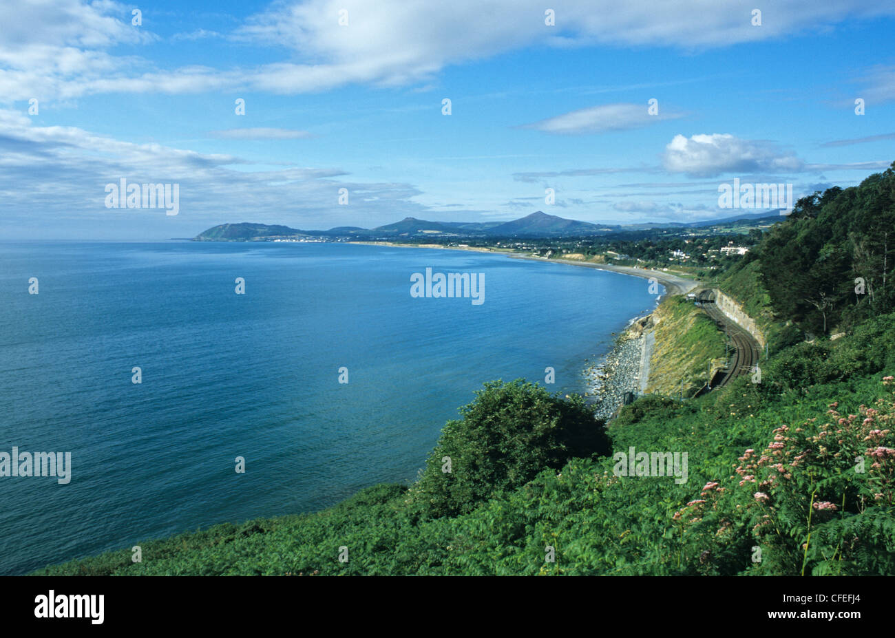 Killiney Bay with Wicklow Mountains in the background, Dublin, Ireland ...