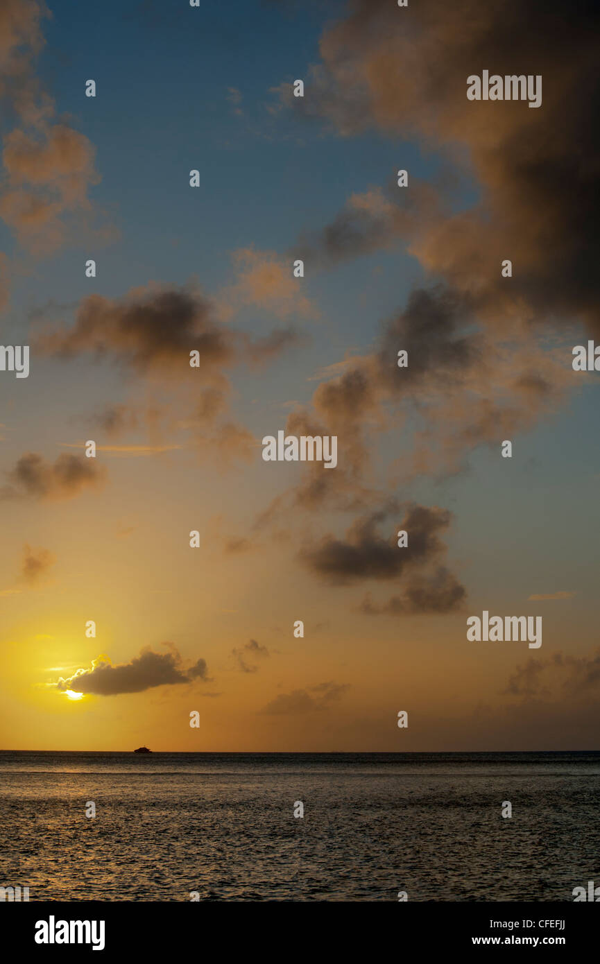 Dramatic Sunset in Grand Cast, Saint Martin (French Saint-Martin; Dutch ...