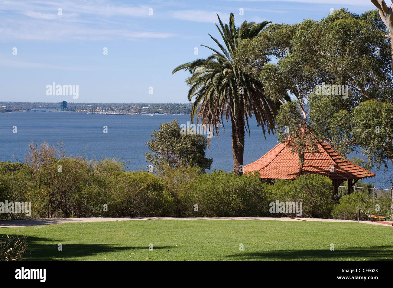 The view from Kings Park, across the Swan river to the suburbs of ...