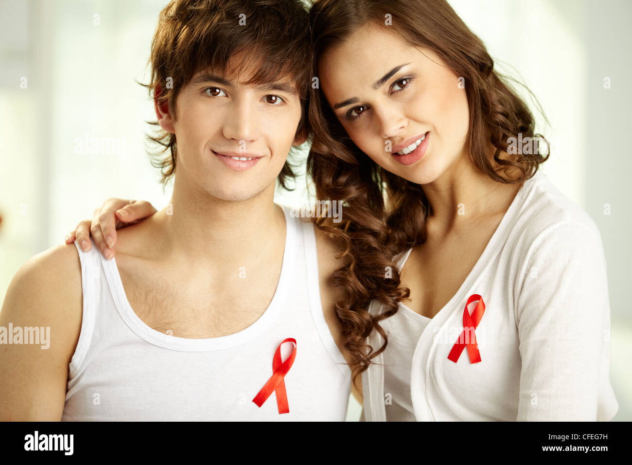 Happy sweethearts looking camera gentle hi-res stock photography and ...