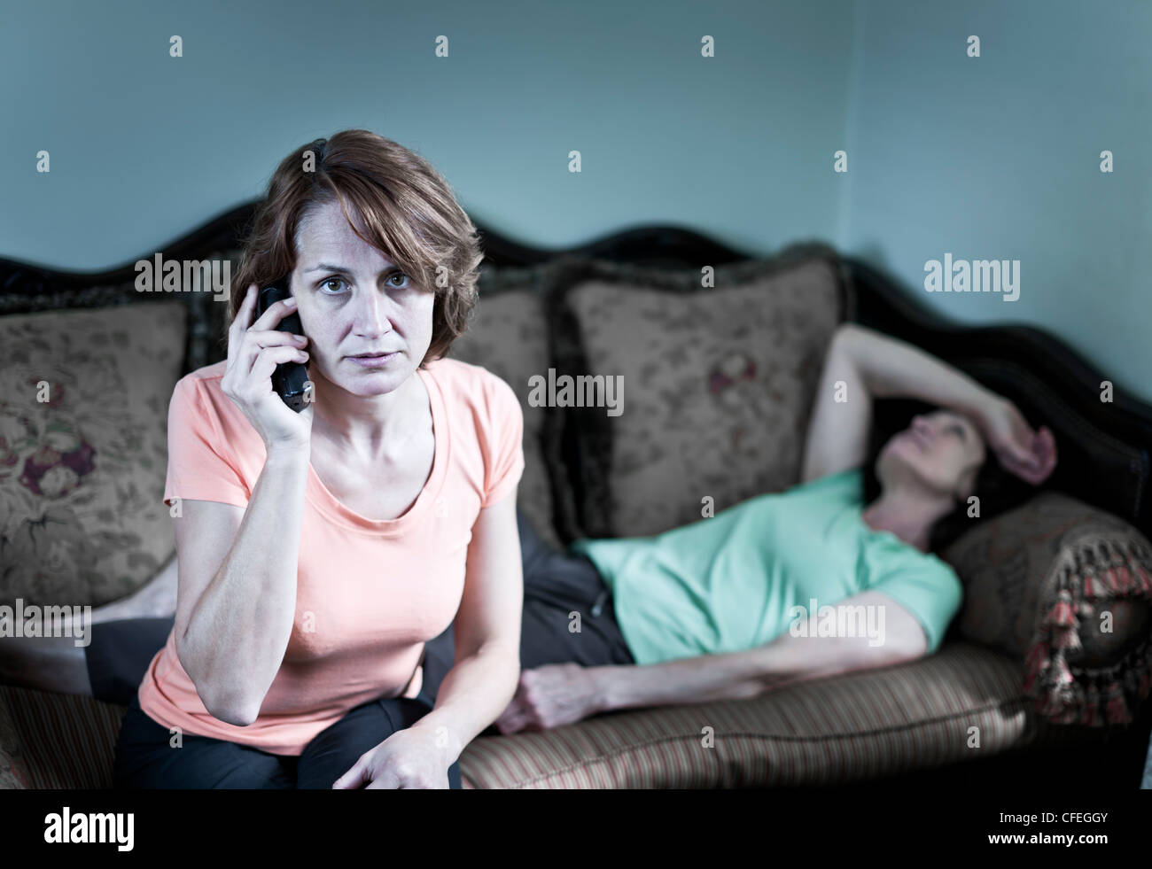 Concerned Woman And Mature Mother High Resolution Stock Photography and ...